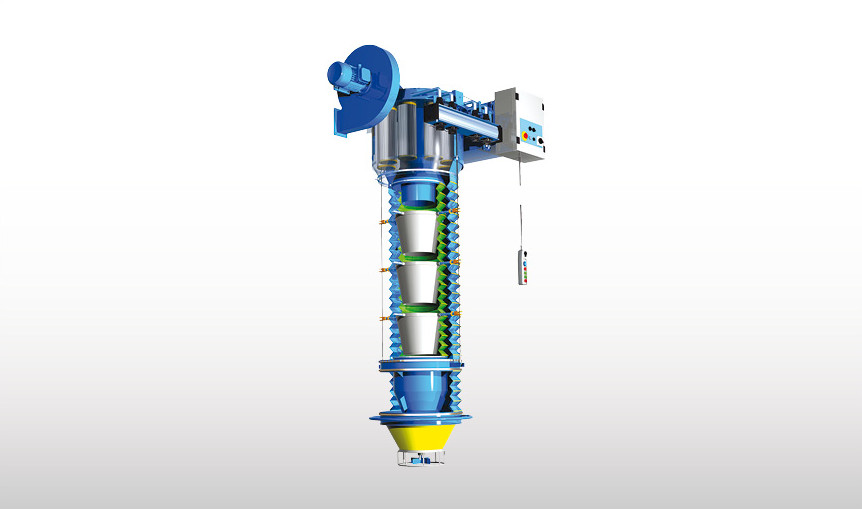 Structure and working principle of dust free telescopic chute